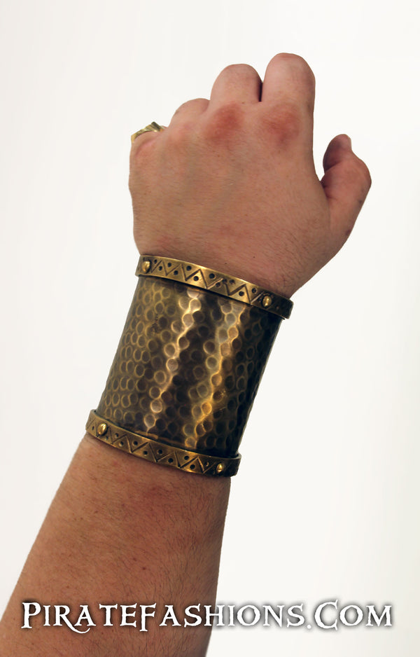 Hammered Brass Cuff - Pirate Fashions