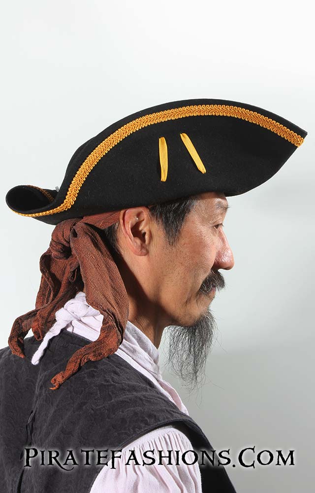 Bosun Pirate Tricorn Hat - Pirate Fashions