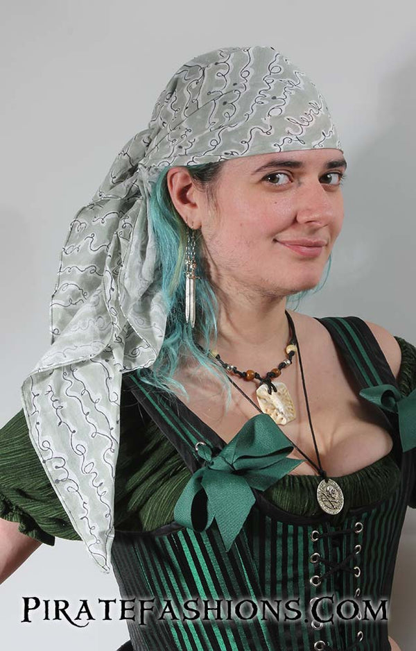 Bandana, Neckerchief N Head Scarf fer Pirate N Wench - Pirate Fashions